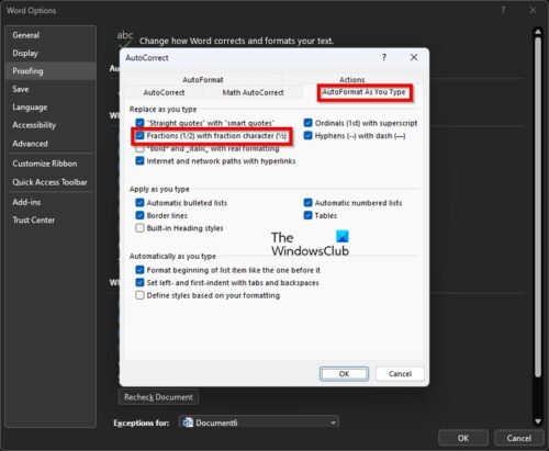 How to write Fractions in Word