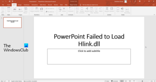 Fix PowerPoint failed to load Hlink.dll