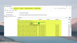 Uninstall Office Update using command line in Windows 11