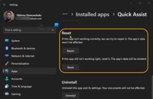 Fix Quick Assist Error Code 1002 OR An error has occurred