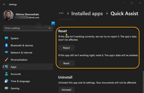 Fix Quick Assist Error Code 1002 OR An error has occurred