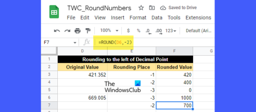 How to Round Numbers in Google Sheets