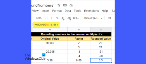 How to Round Numbers in Google Sheets