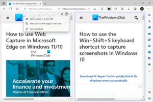 How to enable & use Split Screen in Edge browser