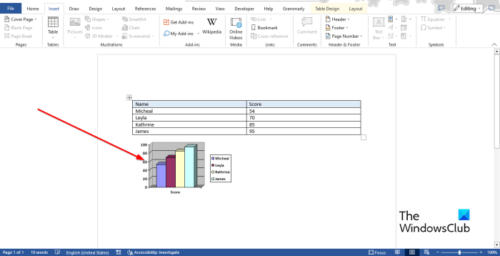 How to convert Table to Chart in Word