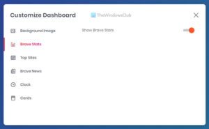 How to customize Brave browser New Tab page