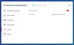 How to customize Brave browser New Tab page