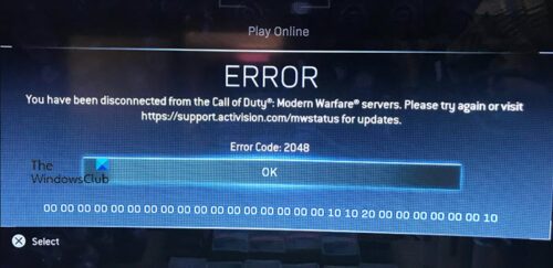 Error Code 2048 in Call of Duty: MW and Warzone