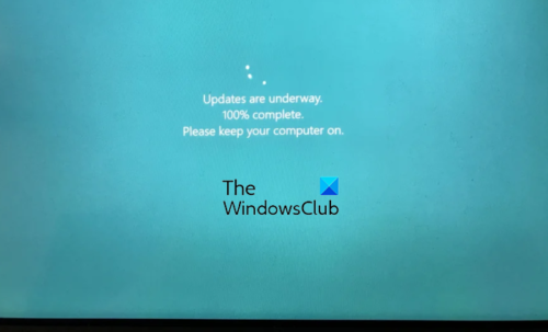 Stuck on Updates are underway. Please keep your computer on