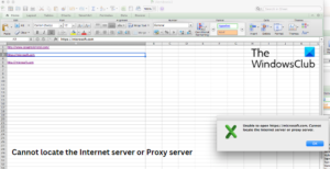 Cannot locate the Internet server or Proxy server in Excel, Word ...