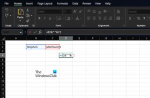 How to combine First and Last Names in Excel