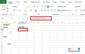 How to use the COUNTA function in Excel