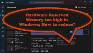 Hardware Reserved Memory too high in Windows; How to reduce?