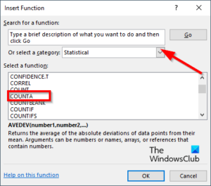 How to use the COUNTA function in Excel
