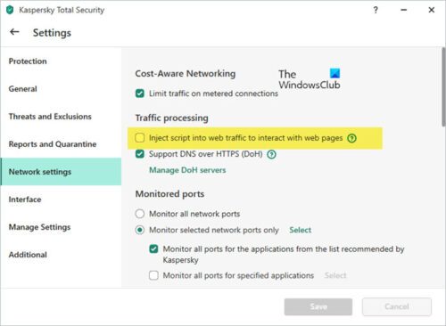 The content is blocked error when using Bing button on Edge