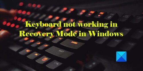 Keyboard not working in Recovery Mode of Windows 11/10