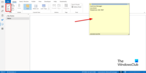 How to create notes in an Outlook app