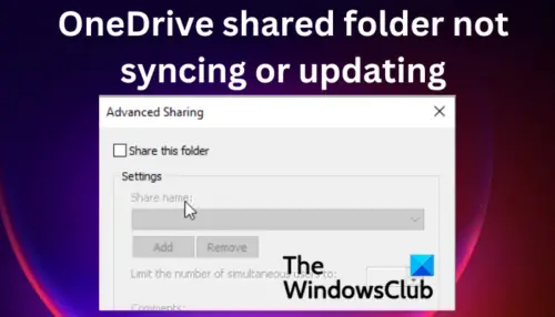 OneDrive shared folder not syncing or updating OneDrive shared folder not syncing or updating