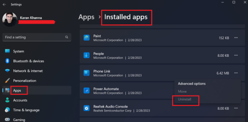 Fix PhoneExperienceHost.exe System Error on Windows 11/10