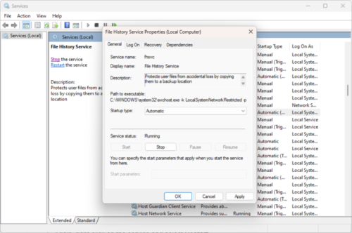 File History not working in Windows 11; Doesn't recognize this drive