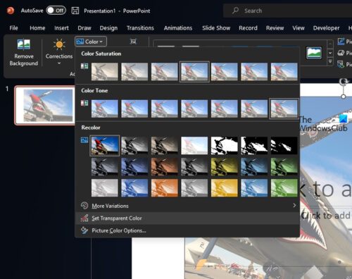 How to make a Picture transparent in PowerPoint