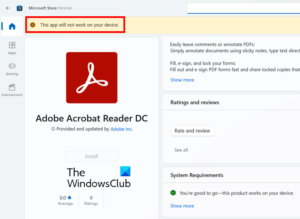This app will not work on your device Microsoft Store error
