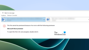 File cannot be previewed because of error with Word previewer
