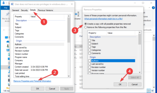 Word User does not have access privileges in Windows 11/10