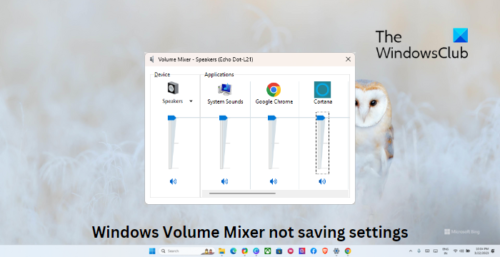 Fix Windows Volume Mixer not saving settings