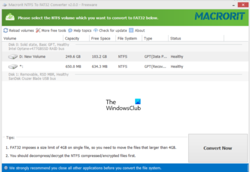 Best free NTFS to FAT32 converter software for Windows 11