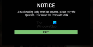 Fix Modern Warfare Error cause 10, Error code 2004