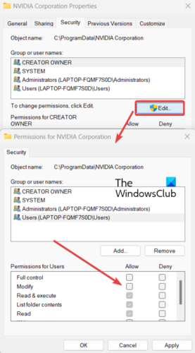 NVIDIA Control Panel not saving settings in Windows 11/10