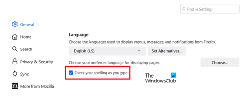 Firefox Spell Checker not working on Windows 11/10