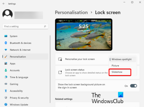 Wallpapers folder isn’t supported because of its location Slideshow error