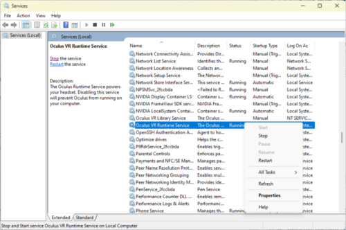 Fix Oculus Runtime Service Error in Windows 11/10