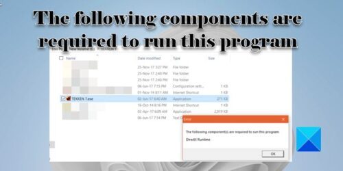 The following components are required to run this program