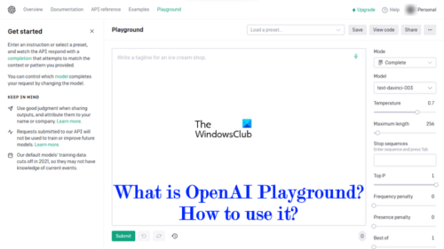 What is OpenAI Playground and how to use it?