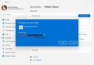 How to change Administrator in Windows 11