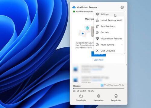 How to change OneDrive Personal Vault Lock Time in Windows 11