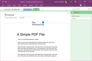 How to import PDF to OneNote in Windows 11/10?