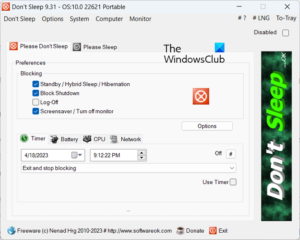 How to disable Sleep Mode in Windows 11/10