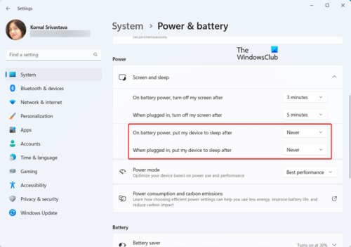How to disable Sleep Mode in Windows 11/10