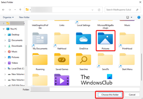 Wallpapers folder isn’t supported because of its location Slideshow error