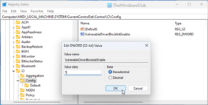 Microsoft Vulnerable Driver Blocklist option grayed out