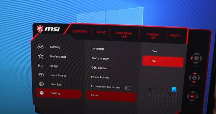 MSI monitor not turning on or displaying anything MSI monitor not turning on or displaying anything