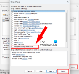 Outlook Rules are not supported for this account