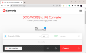 How to save a Word document as a JPEG in Windows?