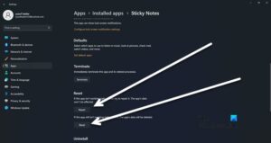 Sticky Notes not opening or working in Windows 11