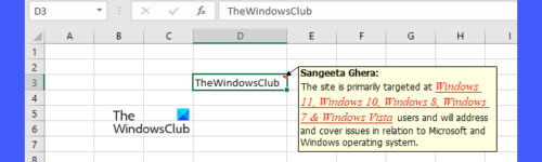 Change default Color, Shape, Font of Comment Box in Excel