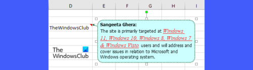 Change default Color, Shape, Font of Comment Box in Excel